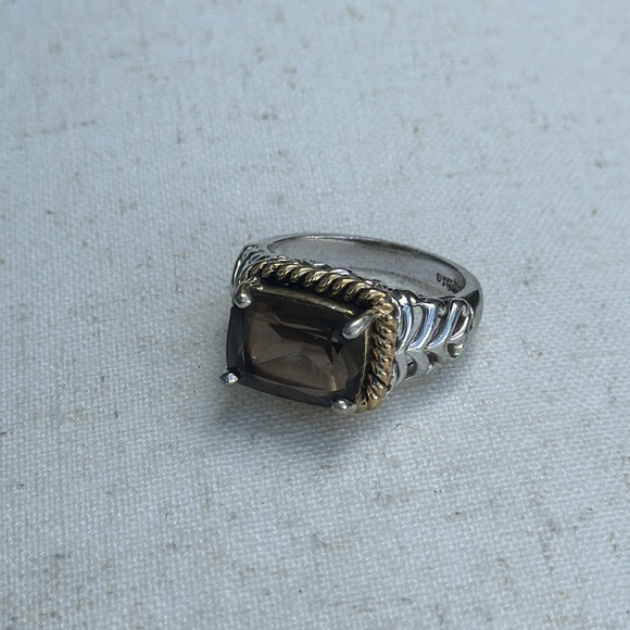 Lia Sophia | Jewelry | Vintage Lia Sophia Mia Bella Smoky Topaz Emerald Cut Ring | Poshmark